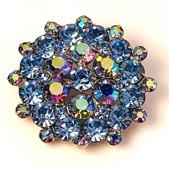 Albert Weiss | Jewelry | Weiss Vintage Brooch Blue Rhinestone And ...